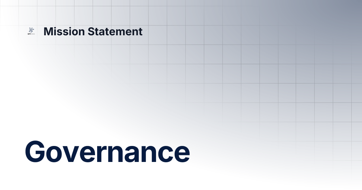Governance | Mission Statement